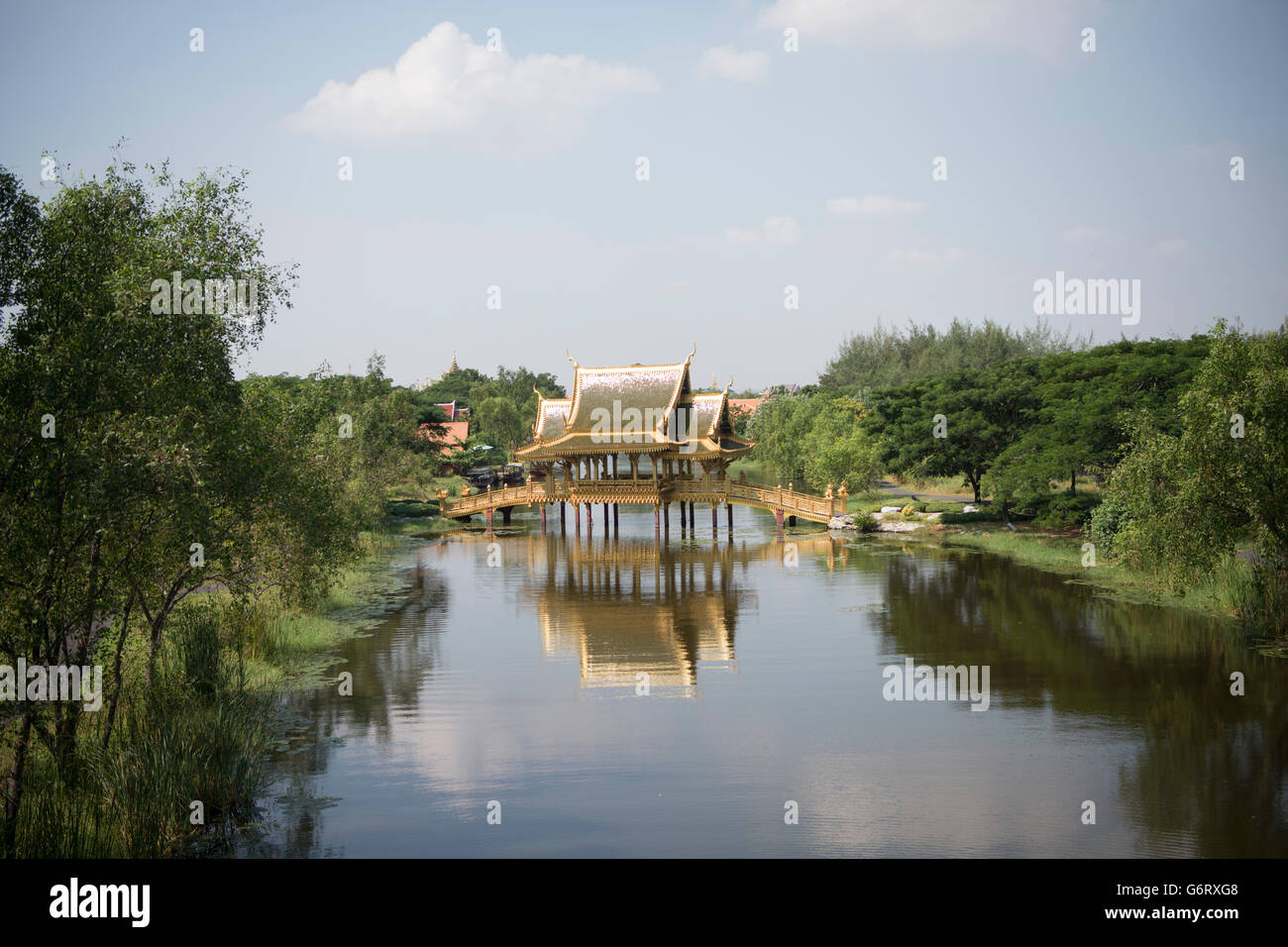 a traditional Woodbridge in the Ancient City or Muang Boran at the city ...