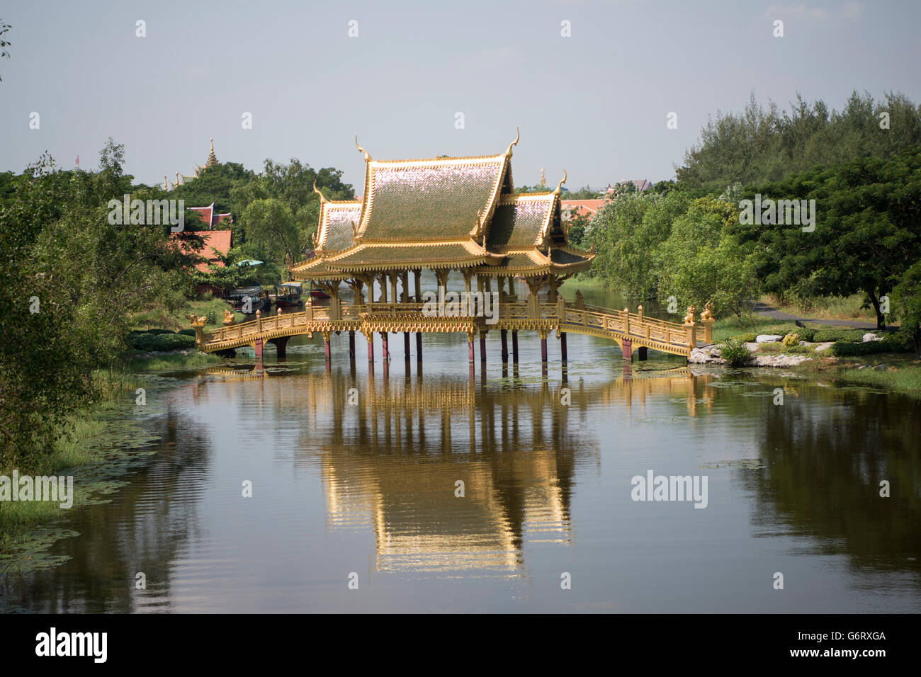 a traditional Woodbridge in the Ancient City or Muang Boran at the city ...