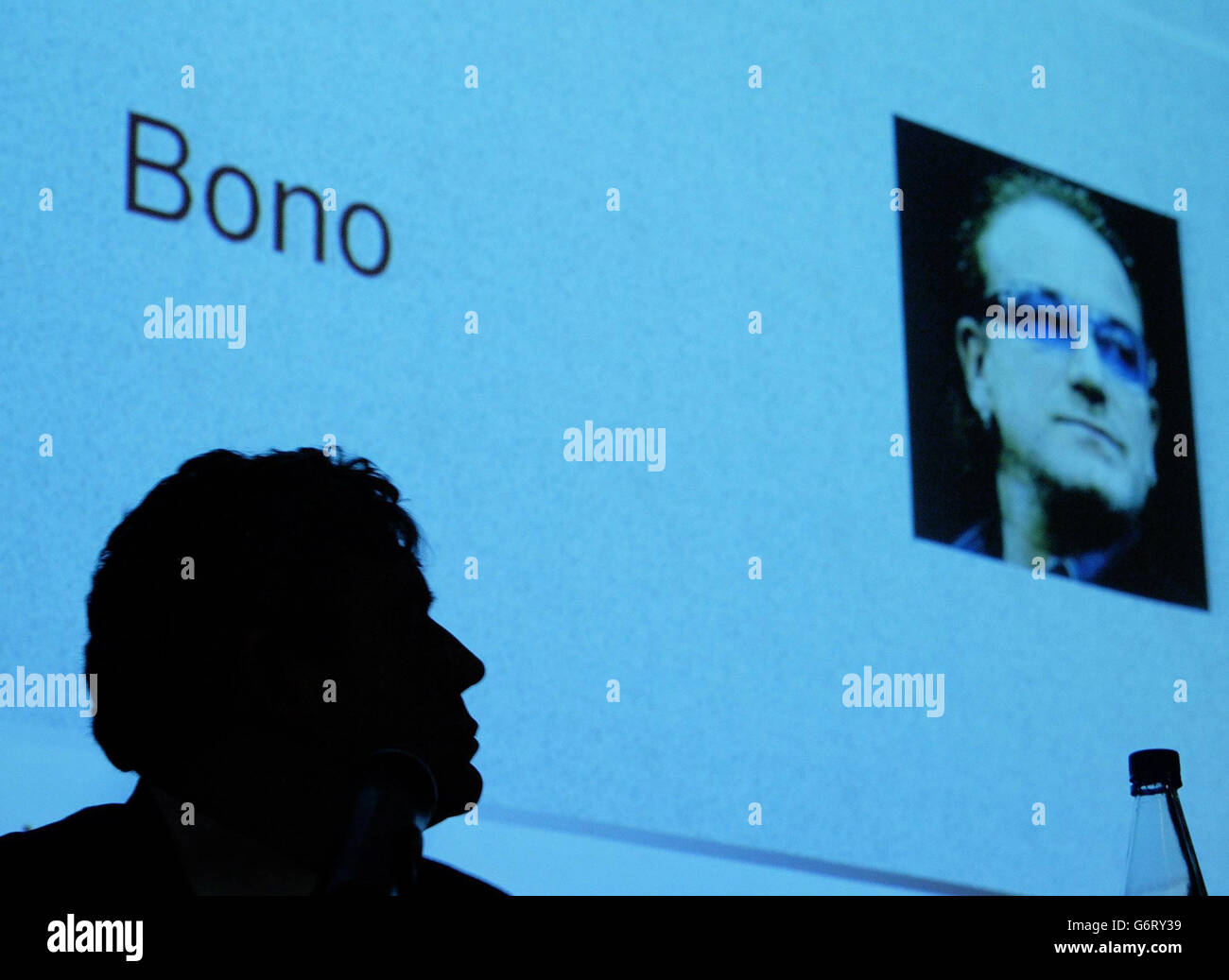 Listens to a speech by chancellor gordon brown hi-res stock photography ...