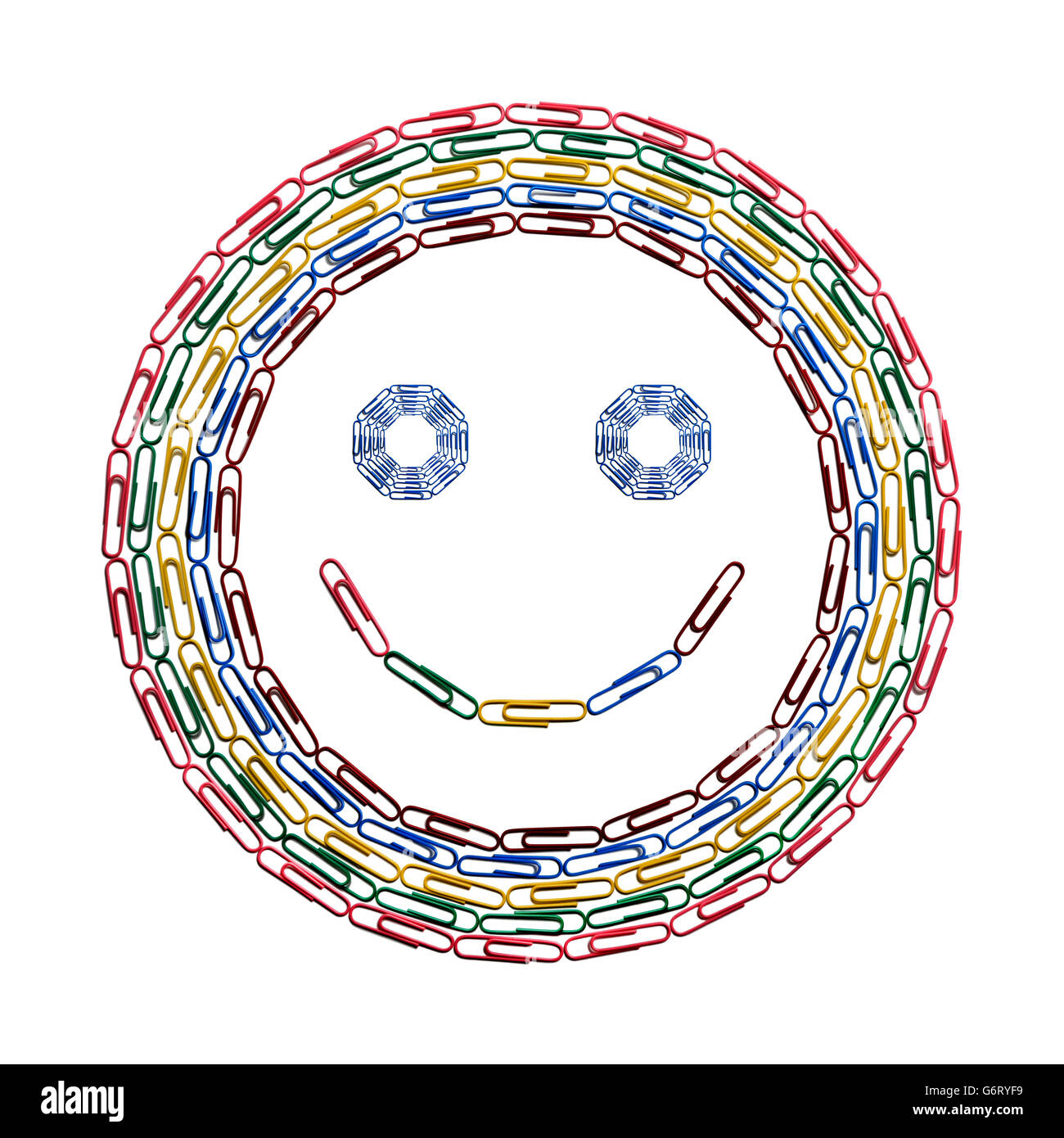 Smiley face made from paper clips Stock Photo - Alamy