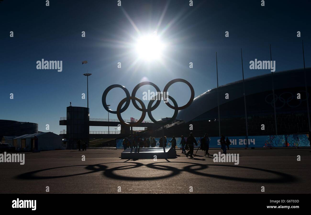 Sochi Winter Olympic Games - Pre-Games activity - Monday. Olympic Rings ...