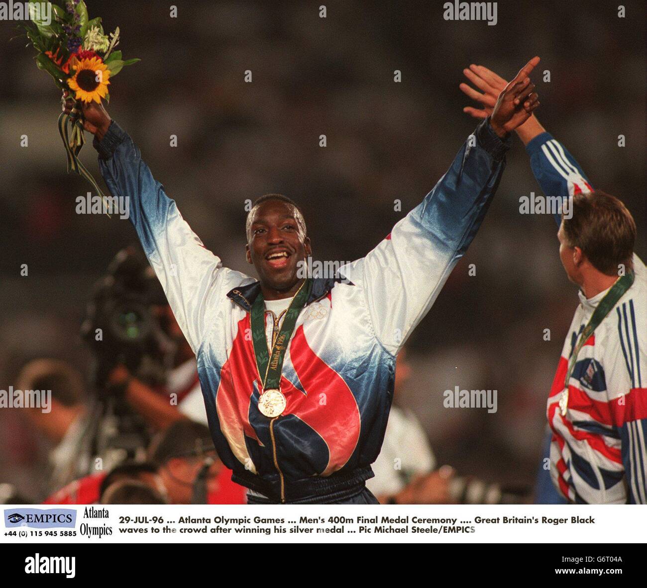 29-JUL-96. Atlanta Olympic Games. Men's 400m Final Medal Ceremony. USA ...