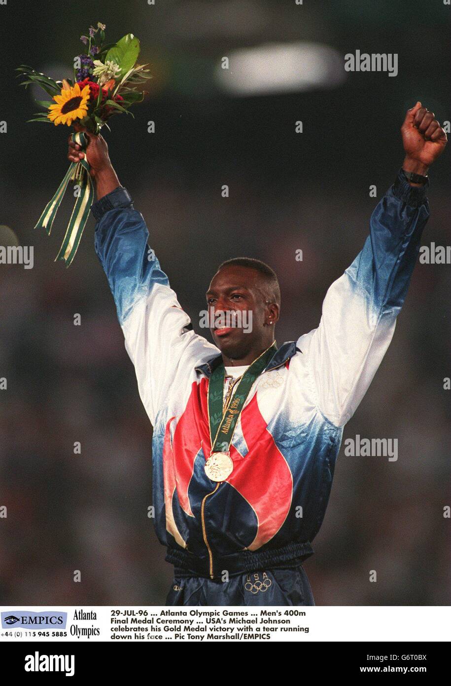 29-JUL-96. Atlanta Olympic Games. Men's 400m Final Medal Ceremony. USA ...