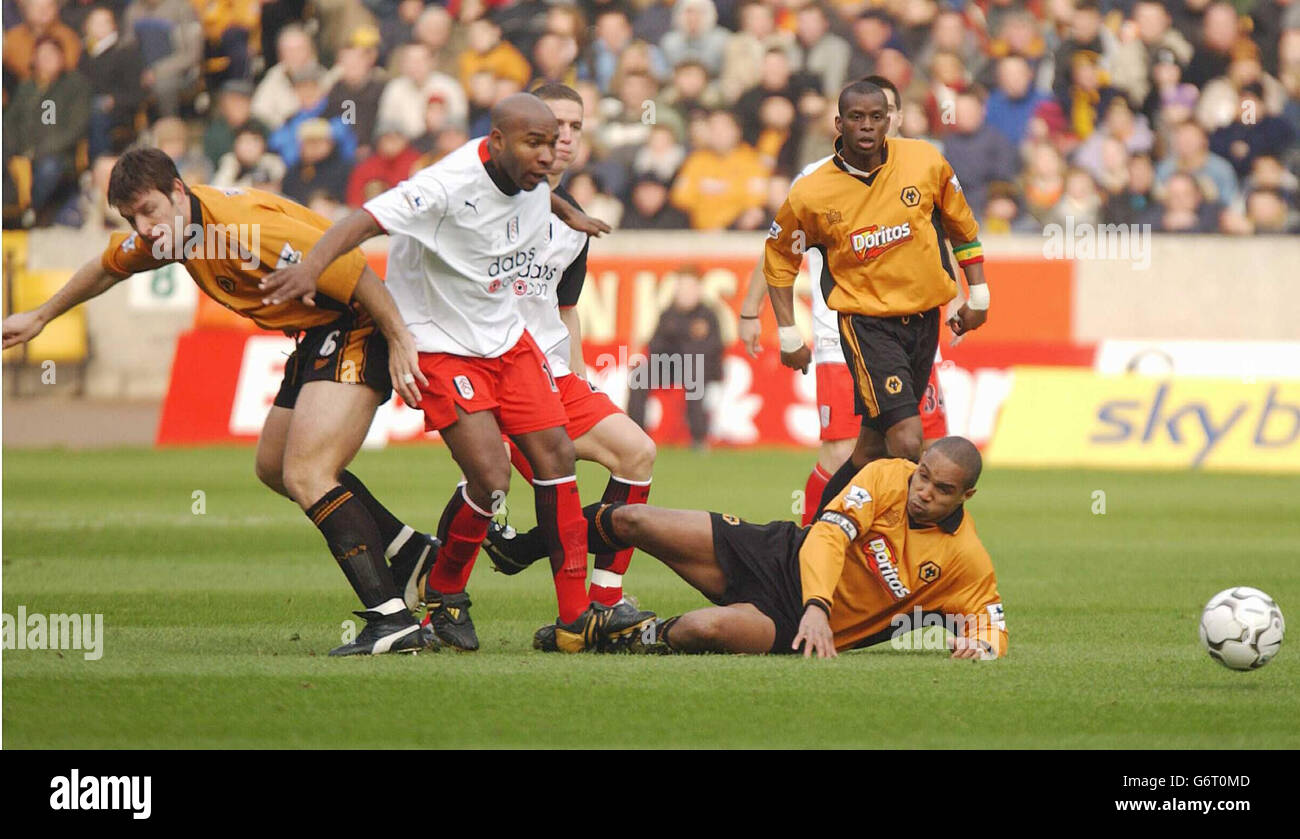 Wolverhampton Wanderers' captain Paul Ince on the flloor after being ...