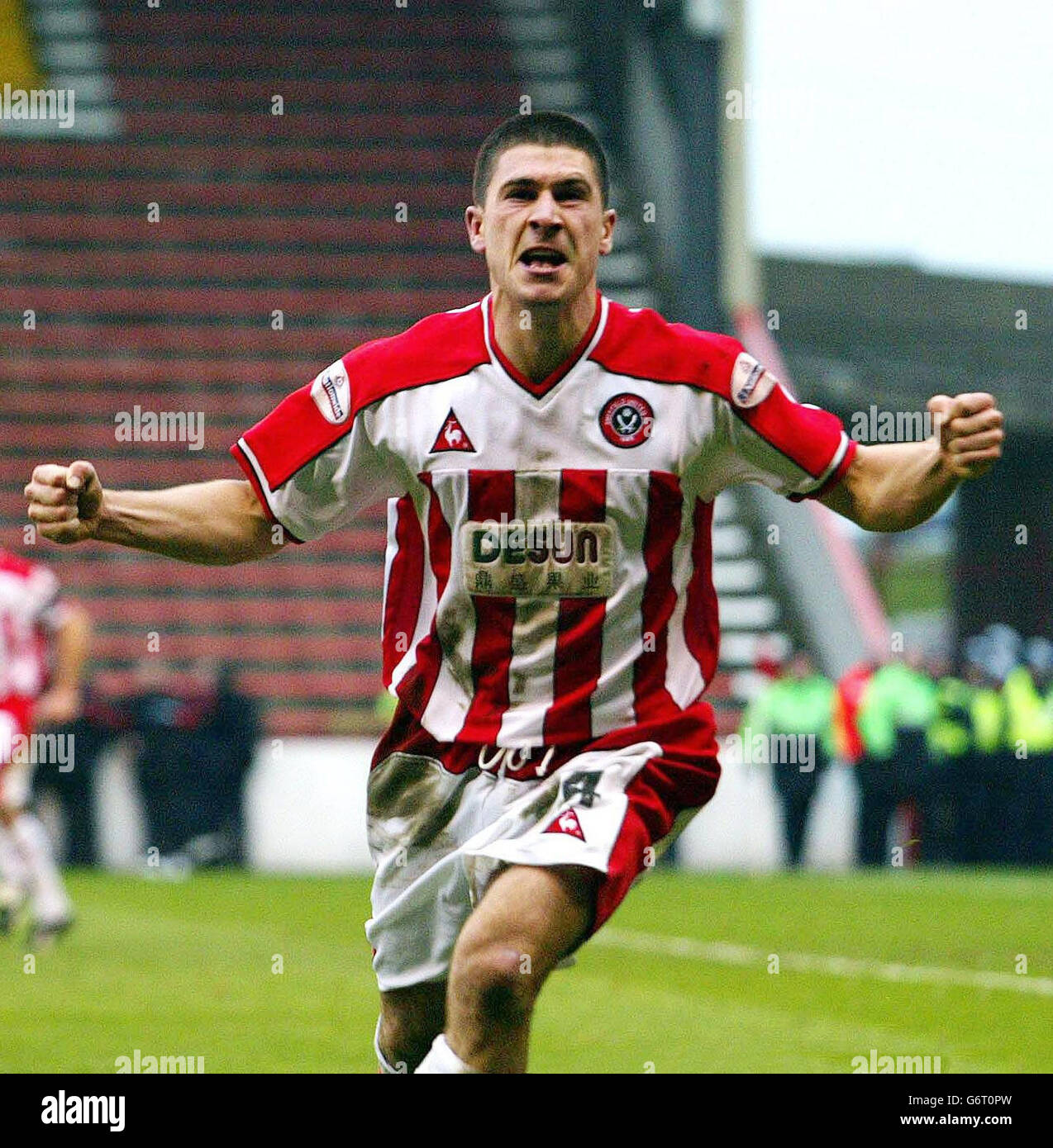Sheffield United's Nick Montgomery celebrates scoring against West ...