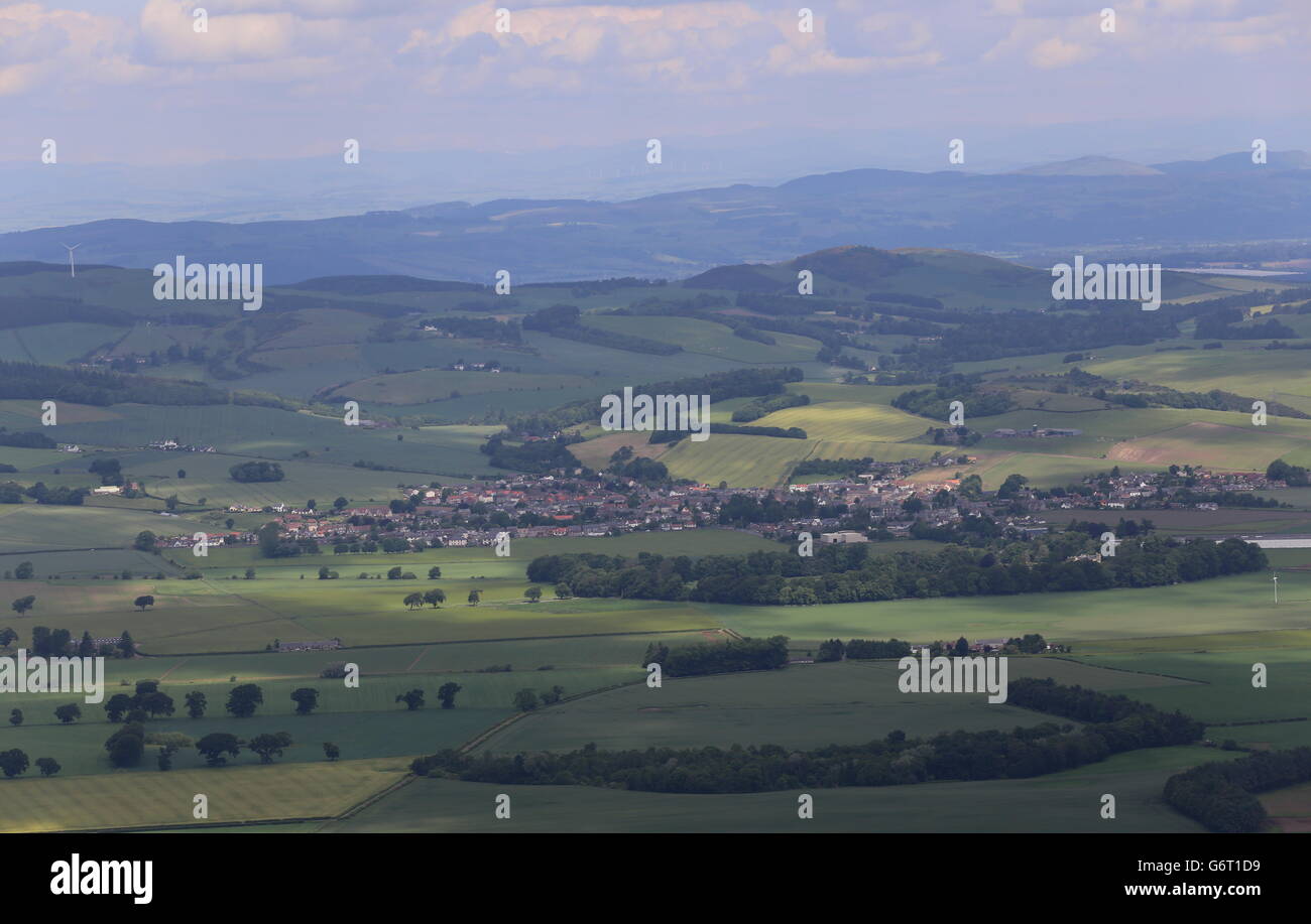Distant elevated view of Auchtermuchty Fife Scotland June 2016 Stock ...