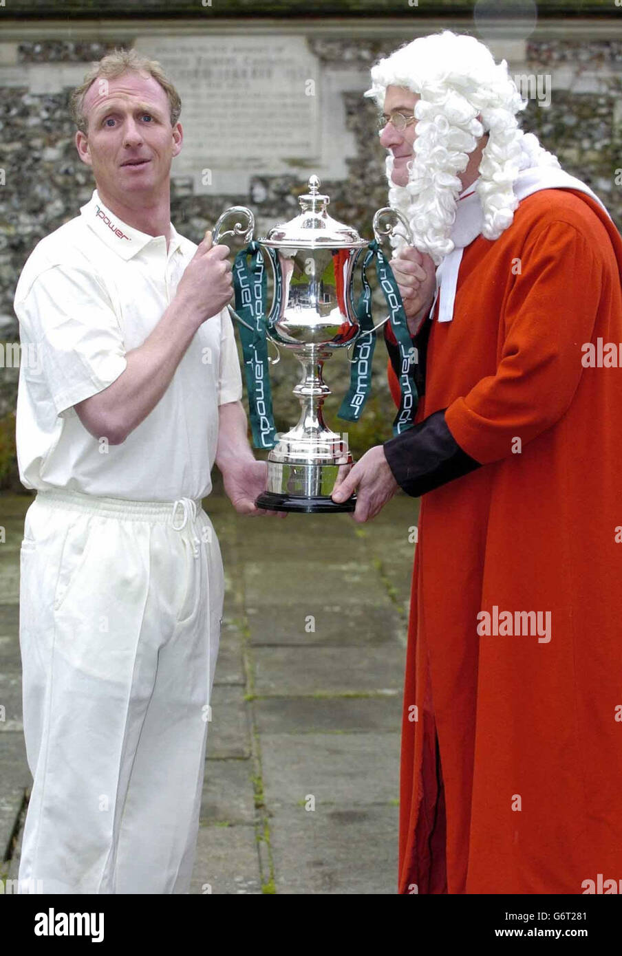 Former Warwickshire captain Matthew Fleming (left) sizes himself up ...