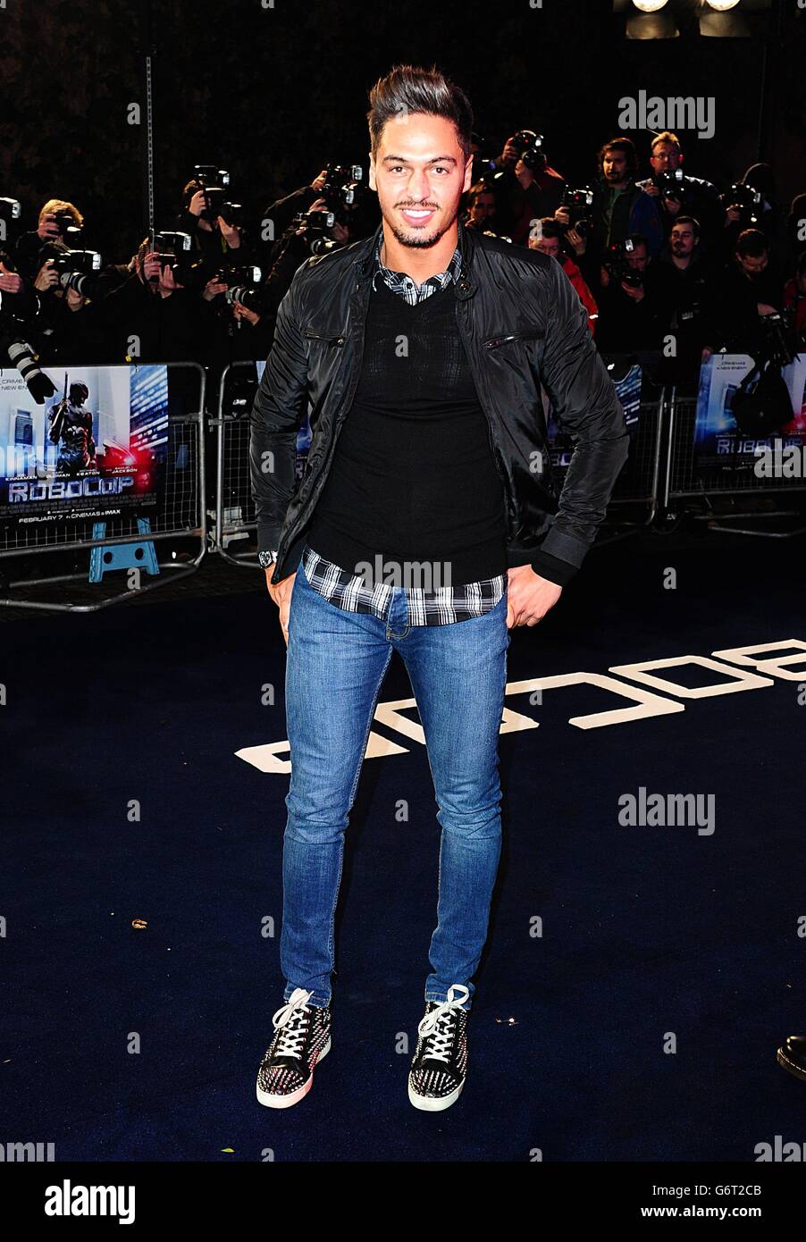 Mario Falcone arriving at the Premiere of Robocop at the BFI IMAX ...