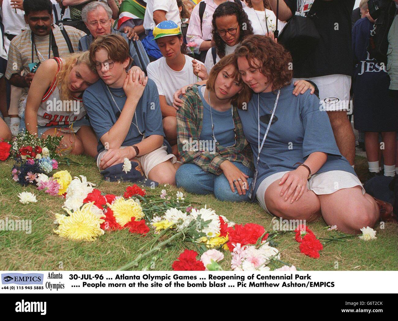30-JUL-96. Atlanta Olympic Games. Re-opening of Centennial Park. People ...