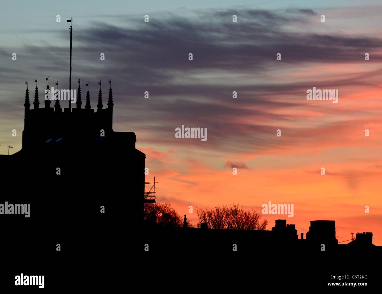 A view of a sunrise over south Nottingham Stock Photo - Alamy
