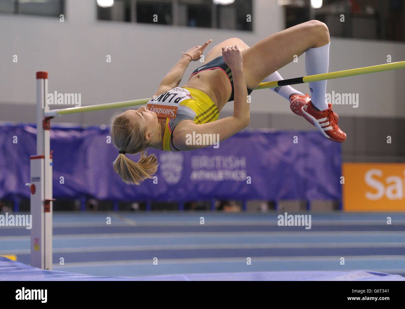 Poppy Lake in action in the Women's High Jump final during day one of ...