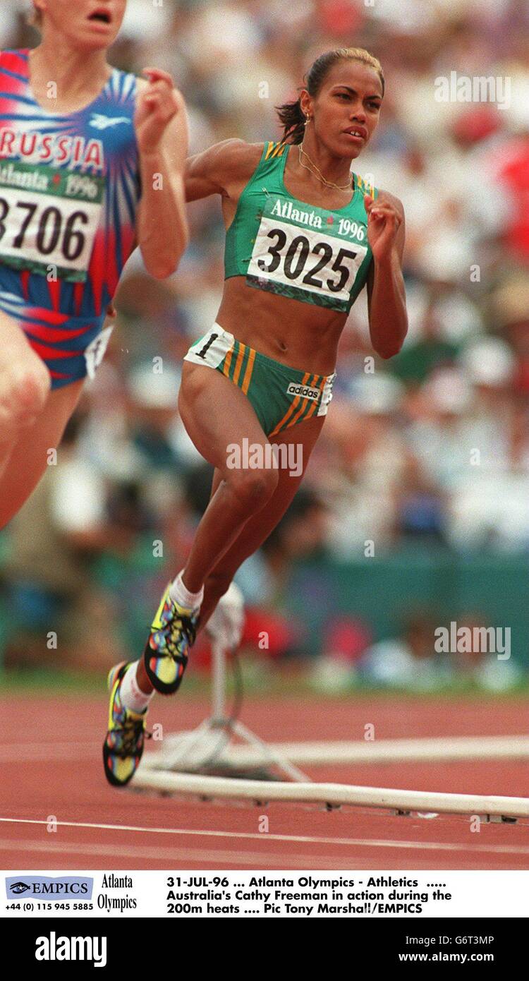 31-JUL-96, Atlanta Olympics - Athletics, Australia's Cathy Freeman in ...