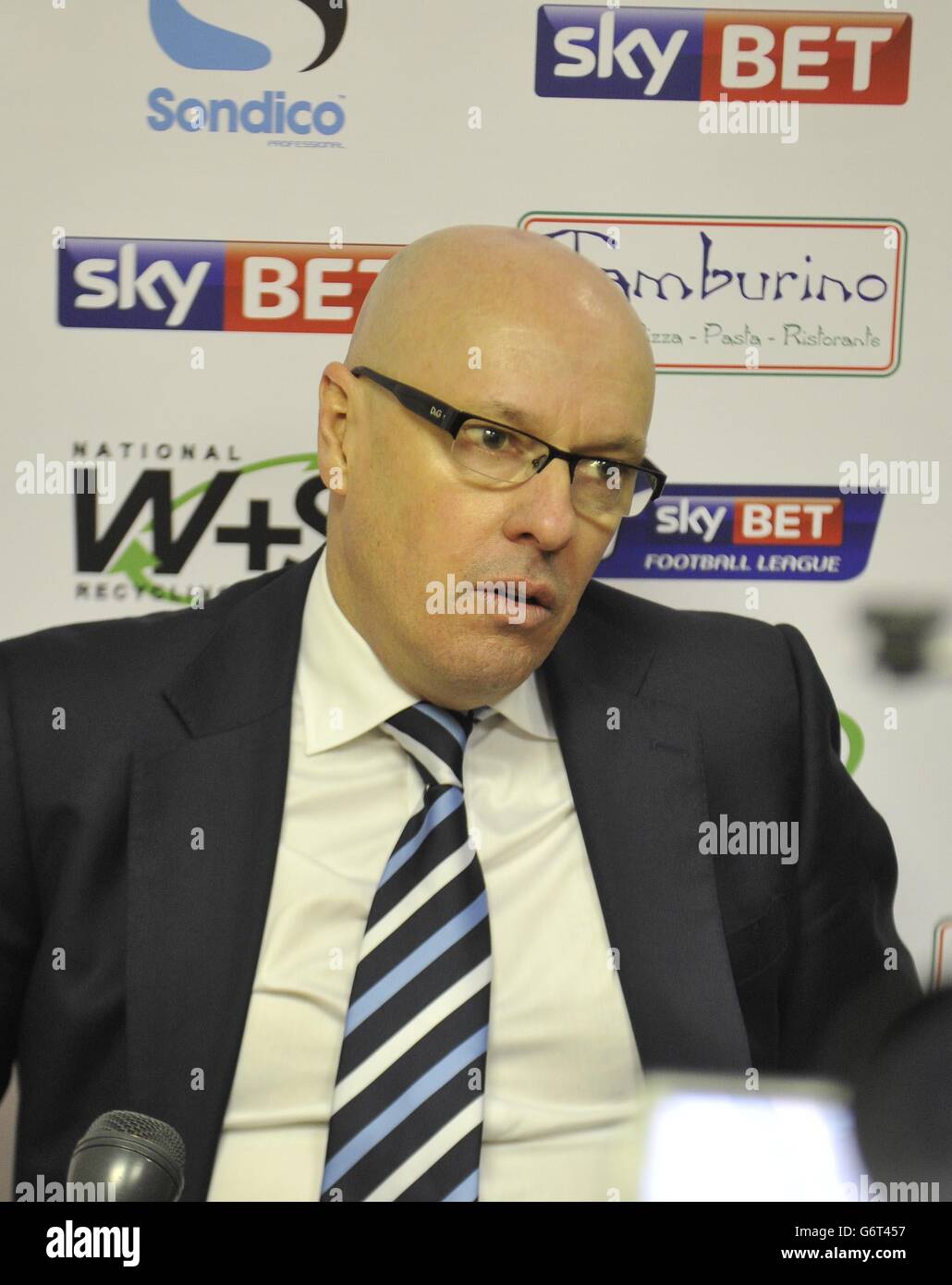 Brian McDermott Leeds United Mange, talks to the press after the game ...