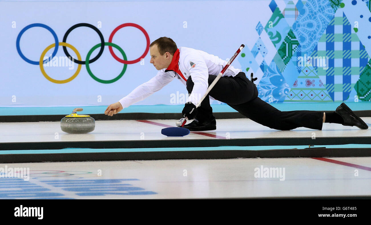 Great Britain's Michael Goodfellow during curling training at the Ice ...