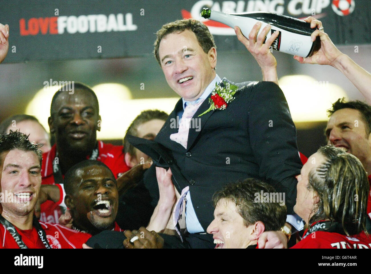 Middlesbrough chairman Steve Gibson celebrates thier victory in the ...