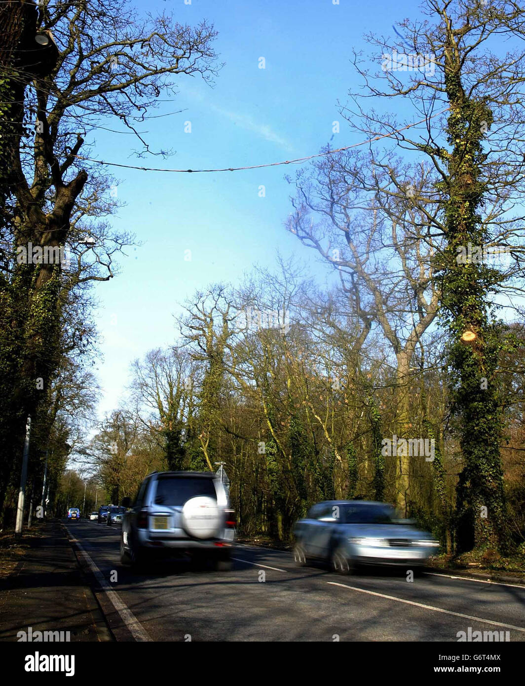 The rope bridge over the A565 at Moor Lane in Ince Blundell, near ...