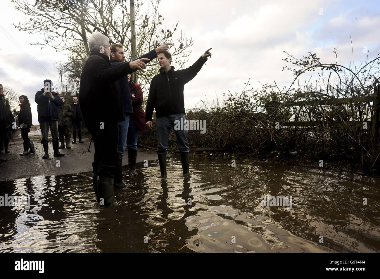 Deputy Prime Minister Nick Clegg is shown around the flooding sites at ...