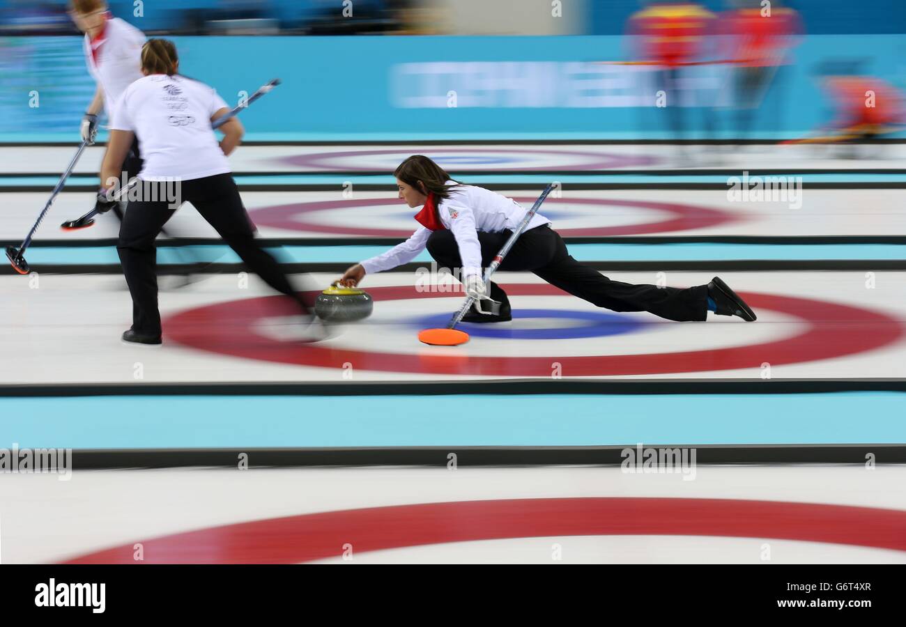 Great Britain's Skip Eve Muirhead in their Curling Round Robin match ...