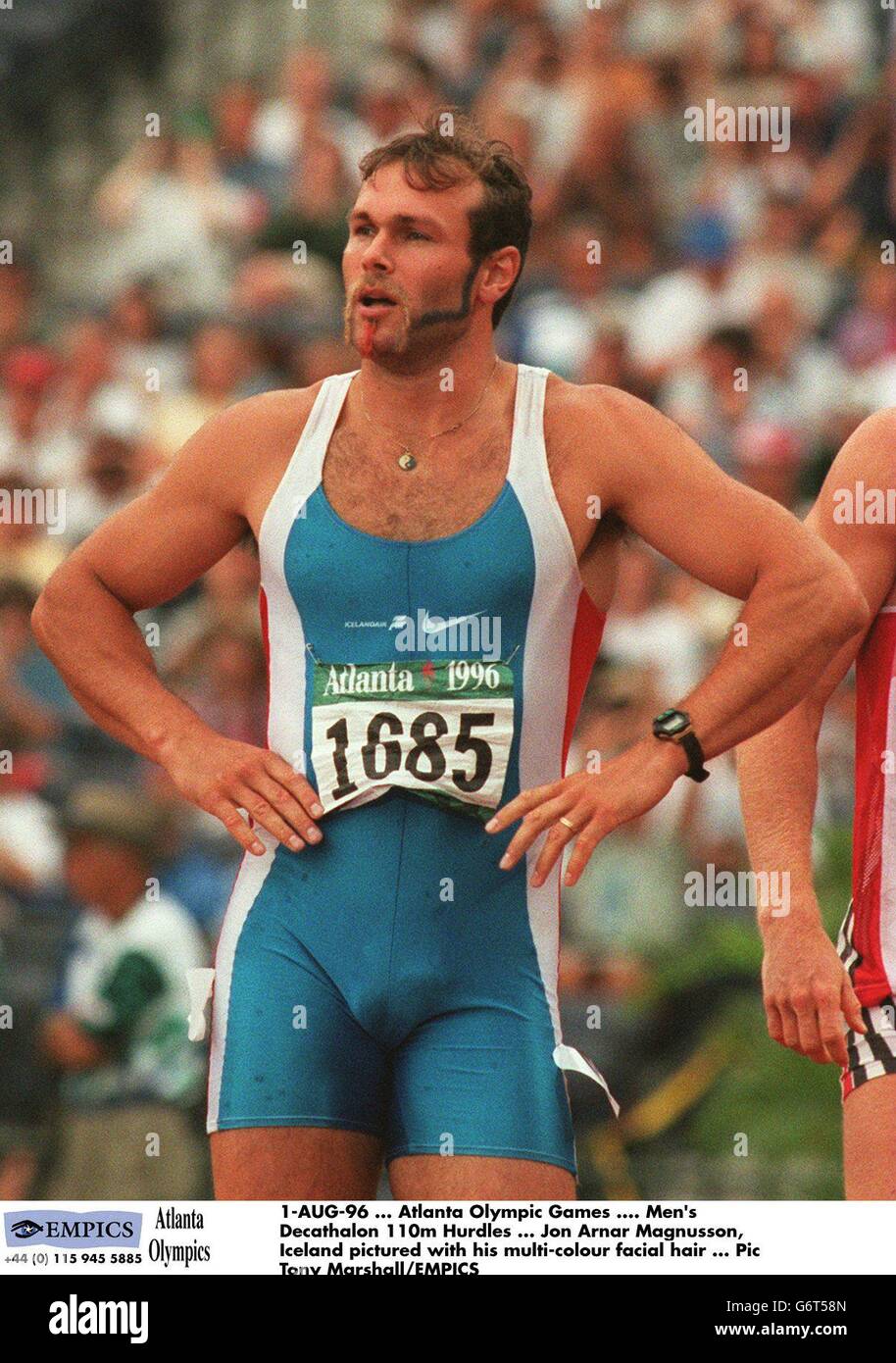 1-AUG-96, Atlanta Olympic Games, Men's Decathalon 110m Hurdles, Jon ...