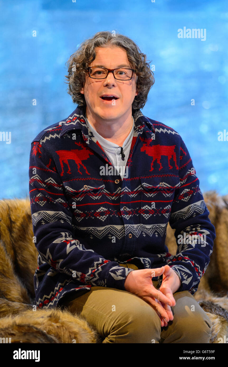 Host Alan Davies during filming of Alan Davies - Apres Ski at Fountain ...