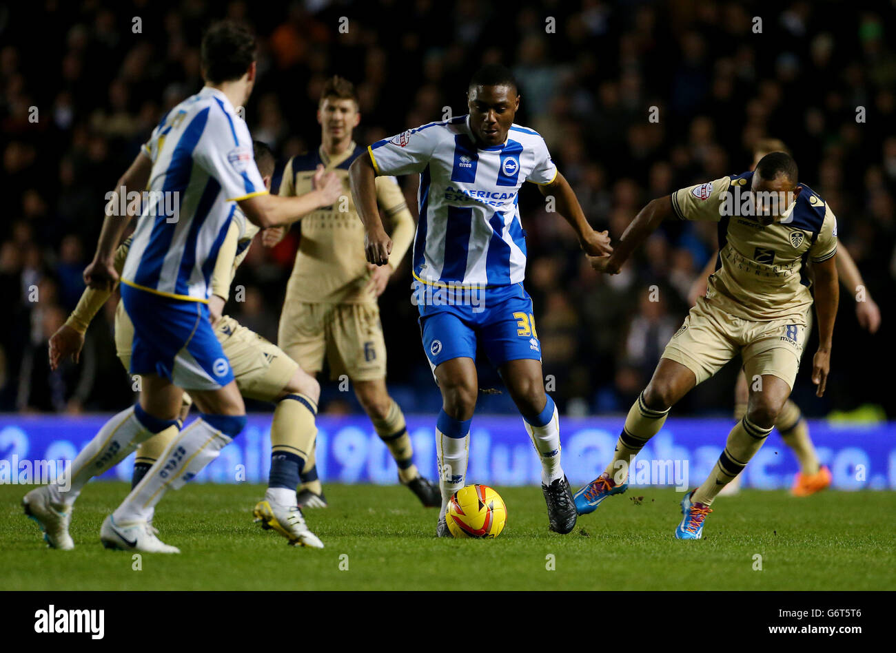 Brighton's Rohan Ince (middle) in action during the Sky Bet ...