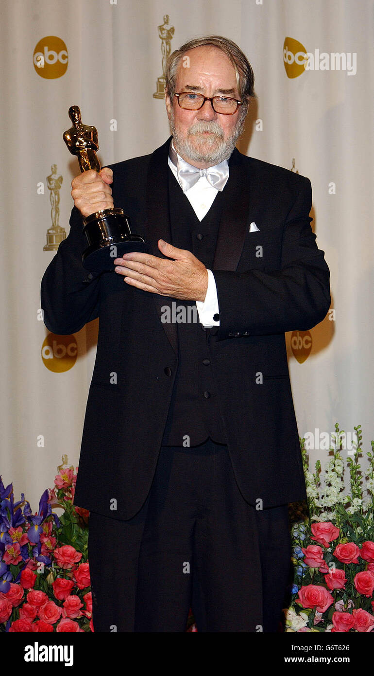 Russell Boyd poses for the media after winning the Oscar for ...