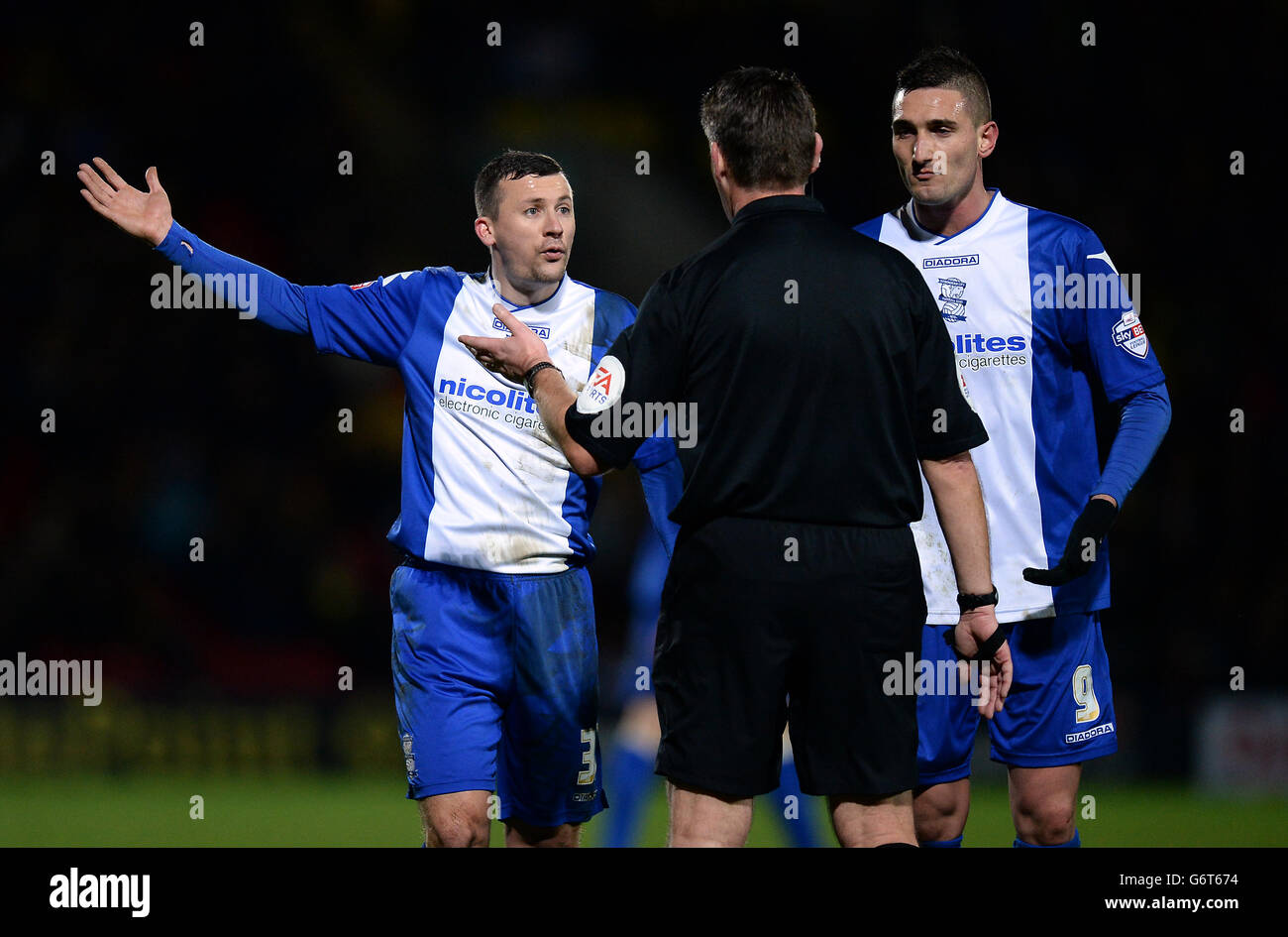 Birmingham City's Paul Caddis (left) and Federico Macheda (right) have ...