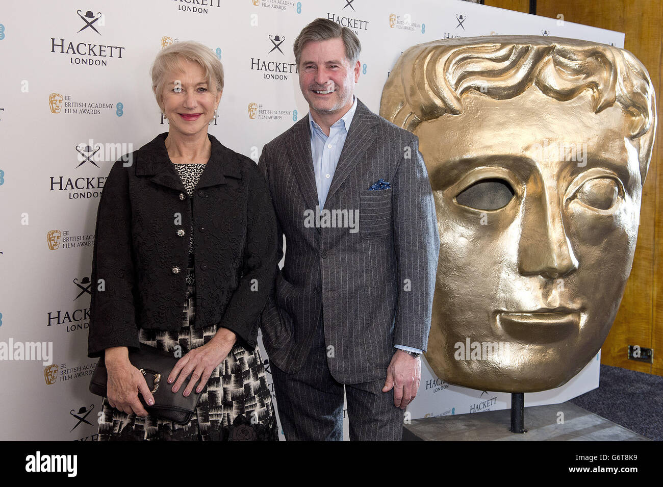 Helen Mirren and Jeremy Hackett (right) arriving at the Hackett BAFTA ...