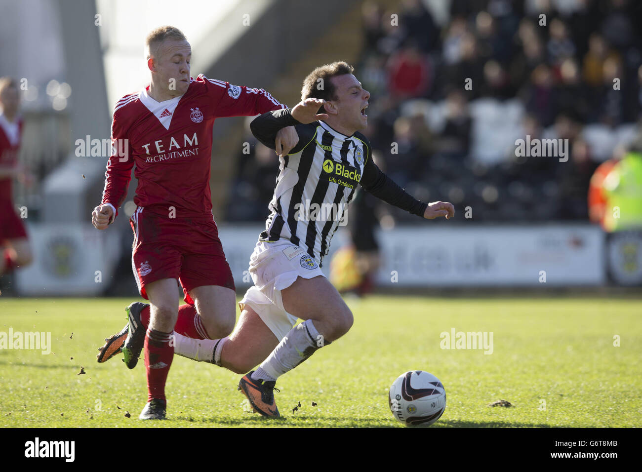 St Mirren's Paul Mcgowan (right) Aberdeen's Nicky Low during the ...