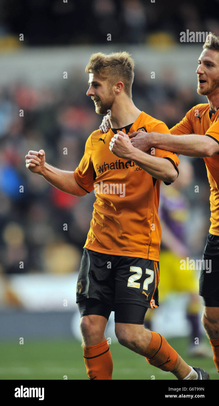Wolverhampton Wanderers's Michael Jacobs celebrates his and Wolves ...
