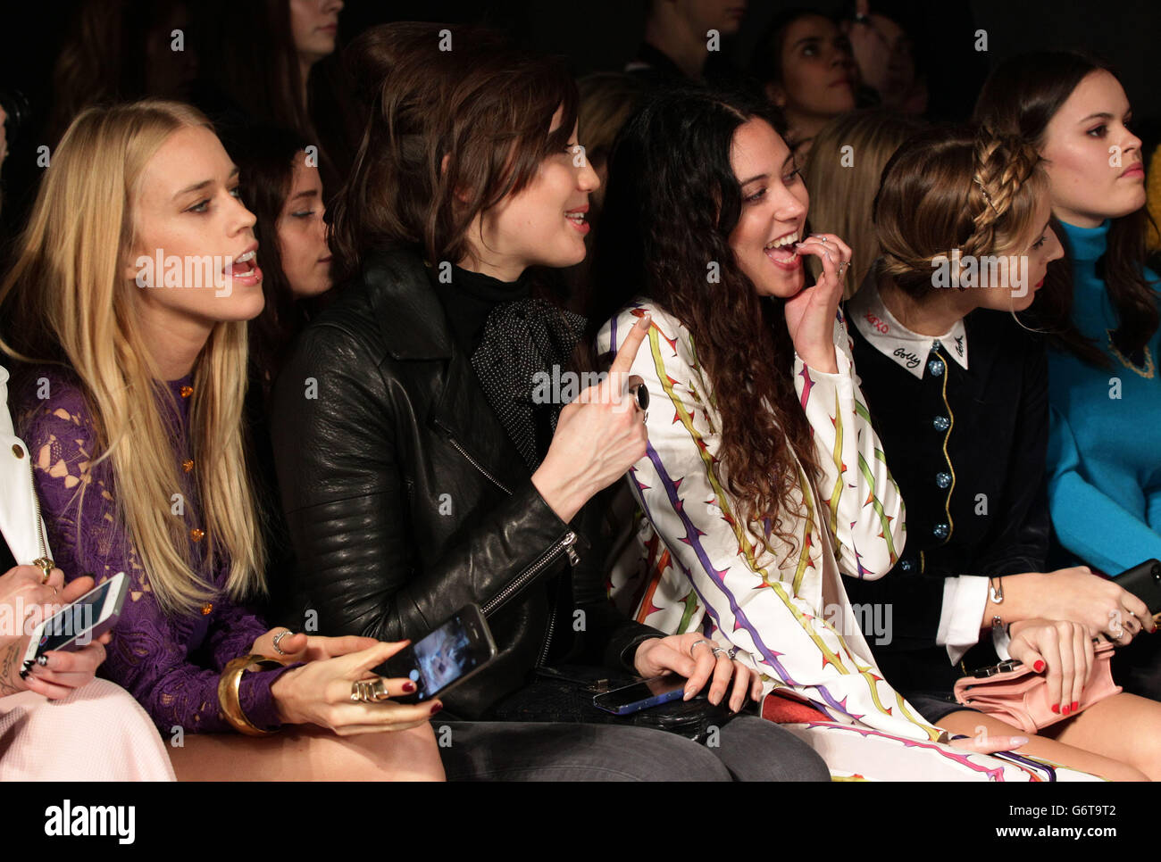 Daisy Lowe (2nd left) and Eliza Doolittle (3rd right) attending the ...