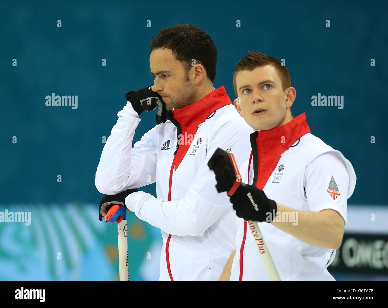Great Britain's skip David Murdoch (left) with Greg Drummond in their ...