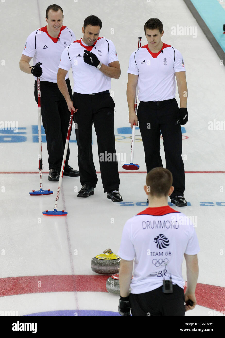 Great Britain's skip David Murdoch (centre), Michael Goodfellow (left ...