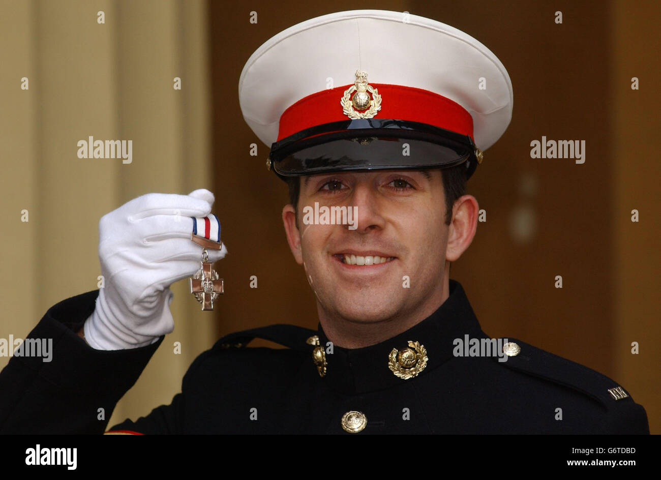 Is decorated with the conspicuous gallantry cross hi-res stock ...