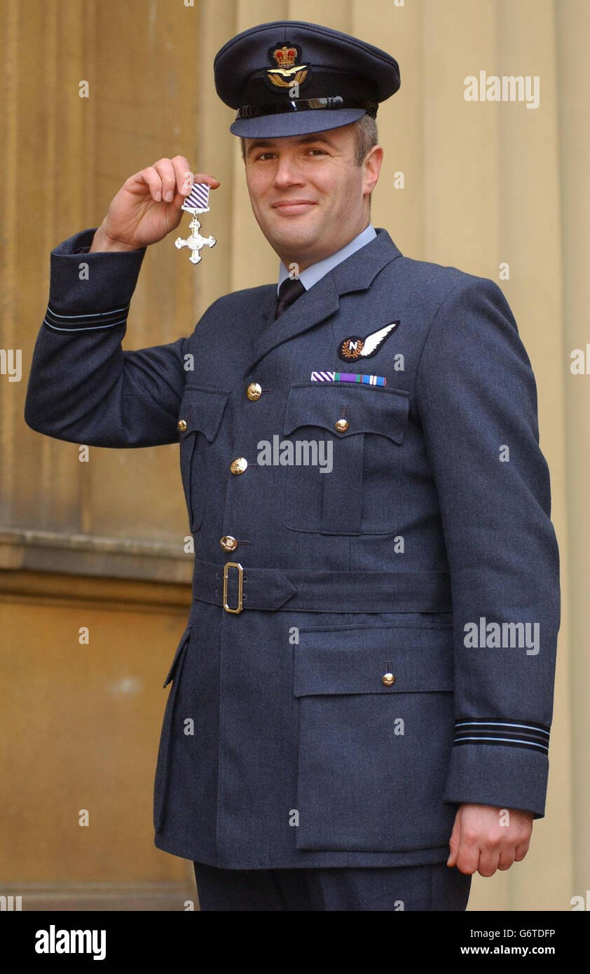 Royal Air Force Flight Lieutenant Andrew Turk after being decorated ...