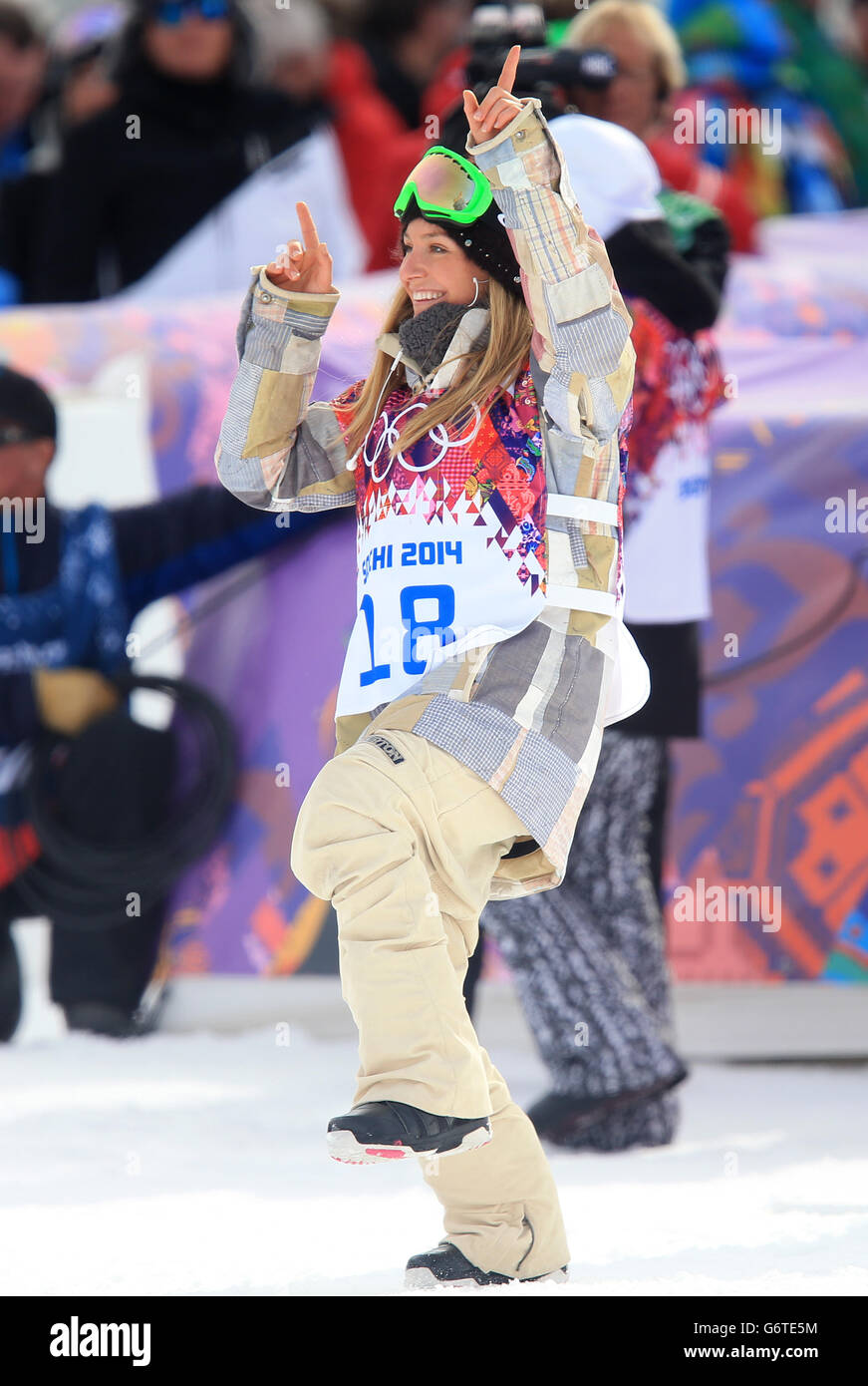 USA's Jamie Anderson celebrates after realising she won Gold in the ...
