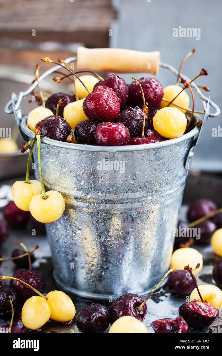 Cherry in a bucket hi-res stock photography and images - Alamy