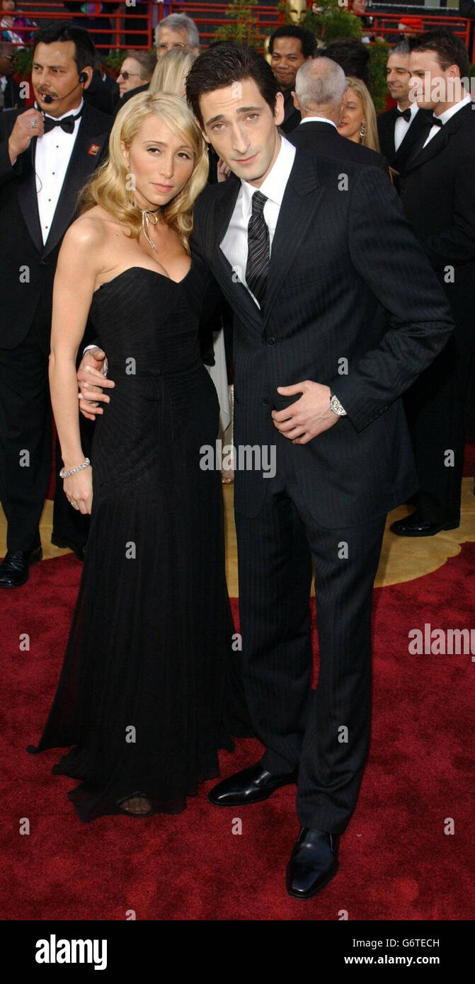 Actor Adrien Brody and his partner Michelle arrive at the Kodak Theatre ...