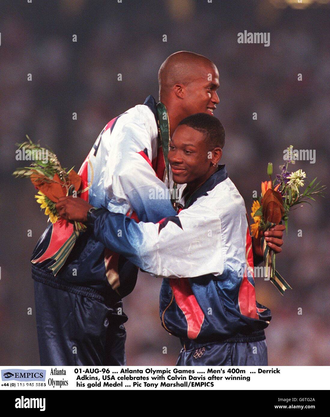 01-AUG-96, Atlanta Olympic Games, Men's 400m, Derrick Adkins, USA ...