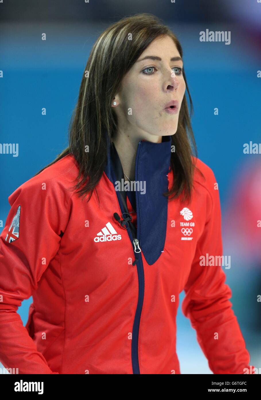 Great Britain's captain Eve Muirhead in the Curling Round Robin Session ...