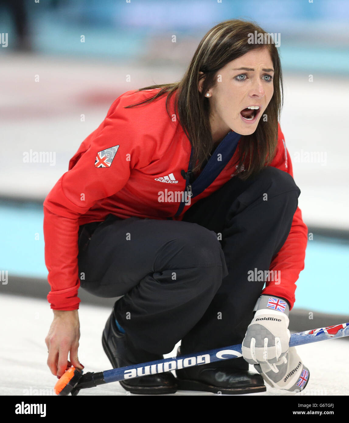 Great Britain's captain Eve Muirhead in the Curling Round Robin Session ...