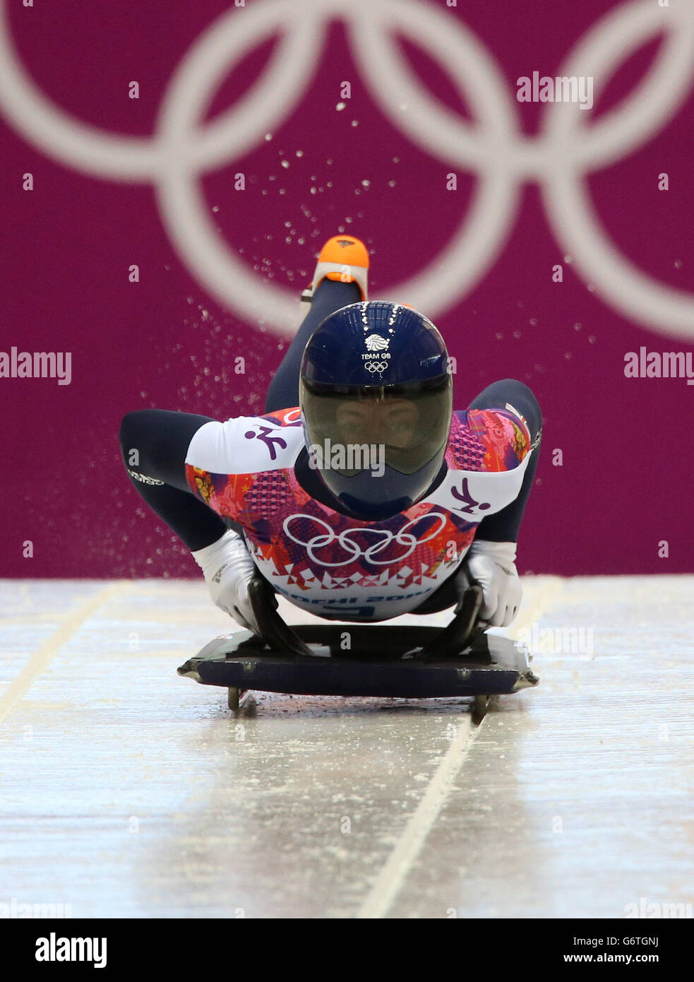 Great Britain's Lizzy Yarnold in her first run of the Women's Skeleton ...