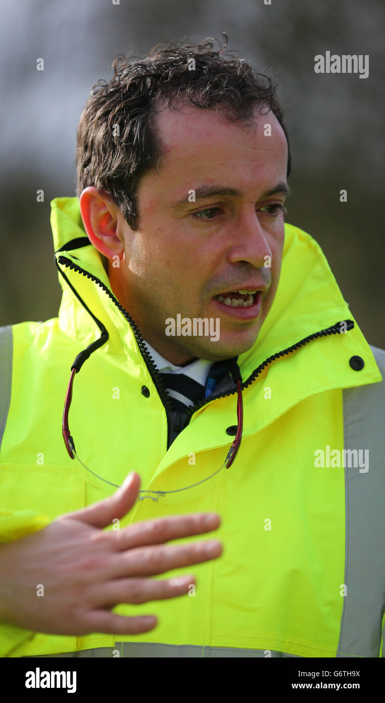 David Brewer, Director of the Highways Agency, at the scene of a 15ft ...