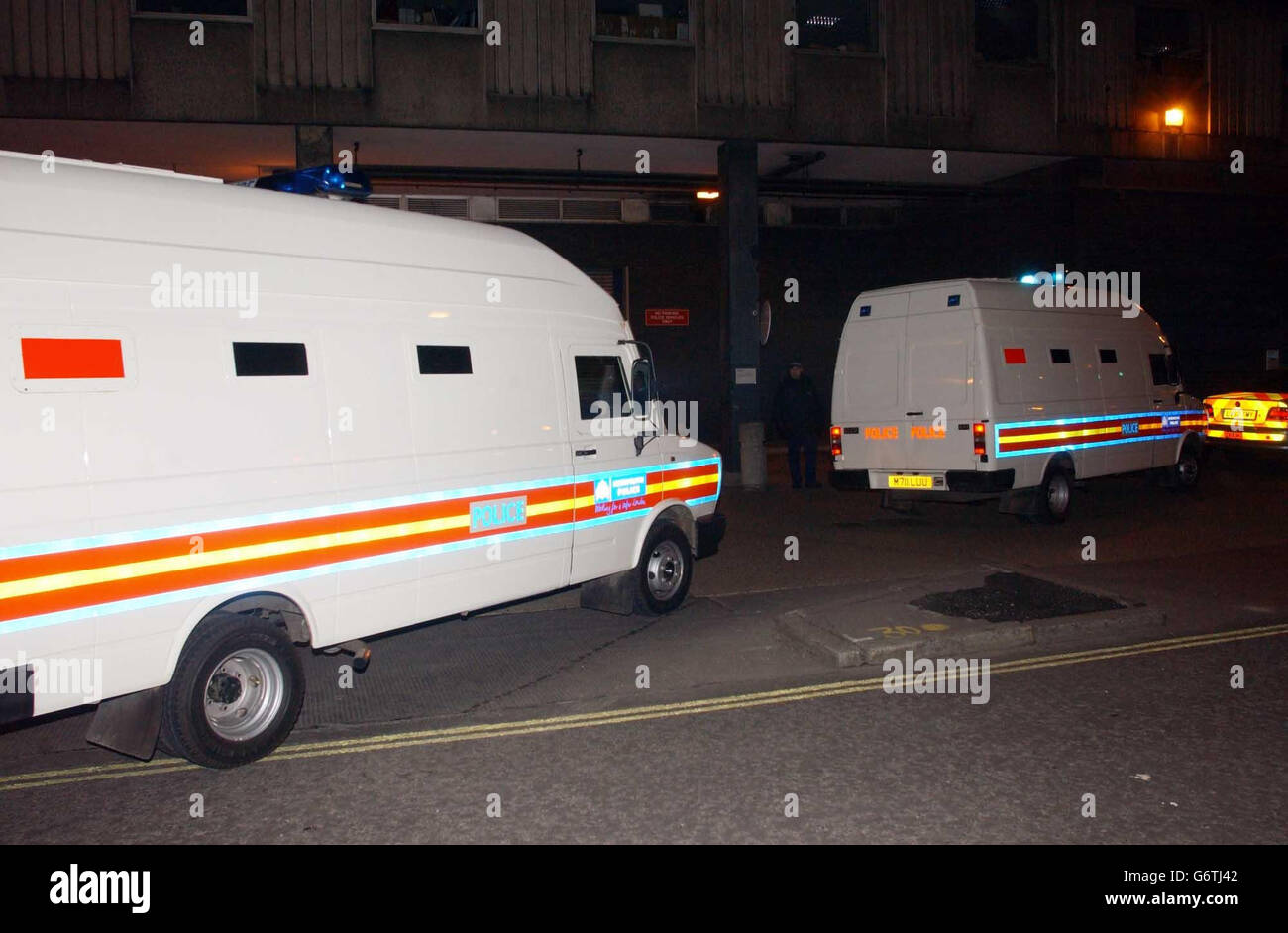 The Police convoy carrying four of the five UK citizens held by the US ...