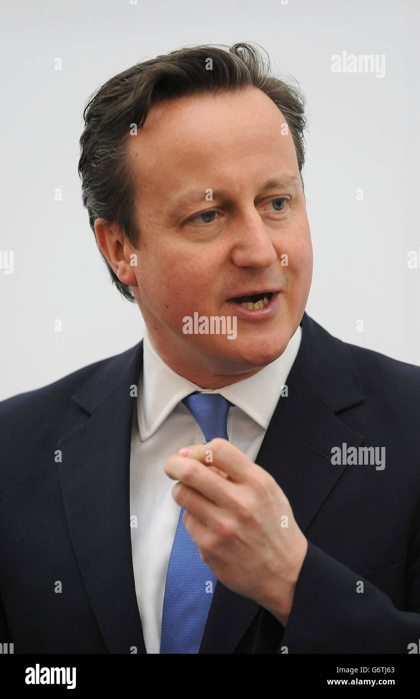 Prime Minister David Cameron during a visit to the new Jaguar Land ...