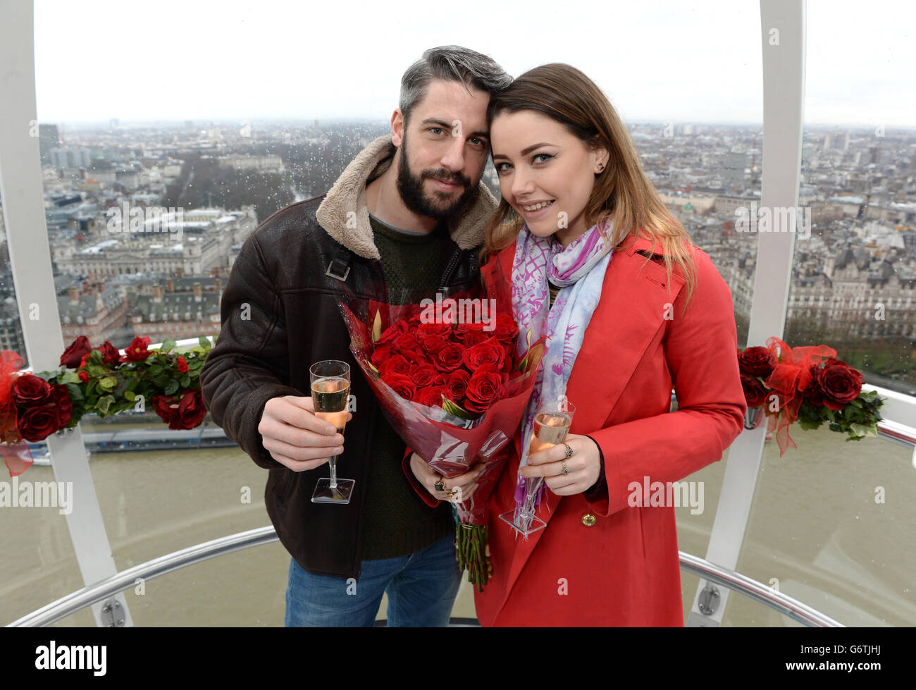 London couple David William Bryan and Katie Groark enjoy the ...