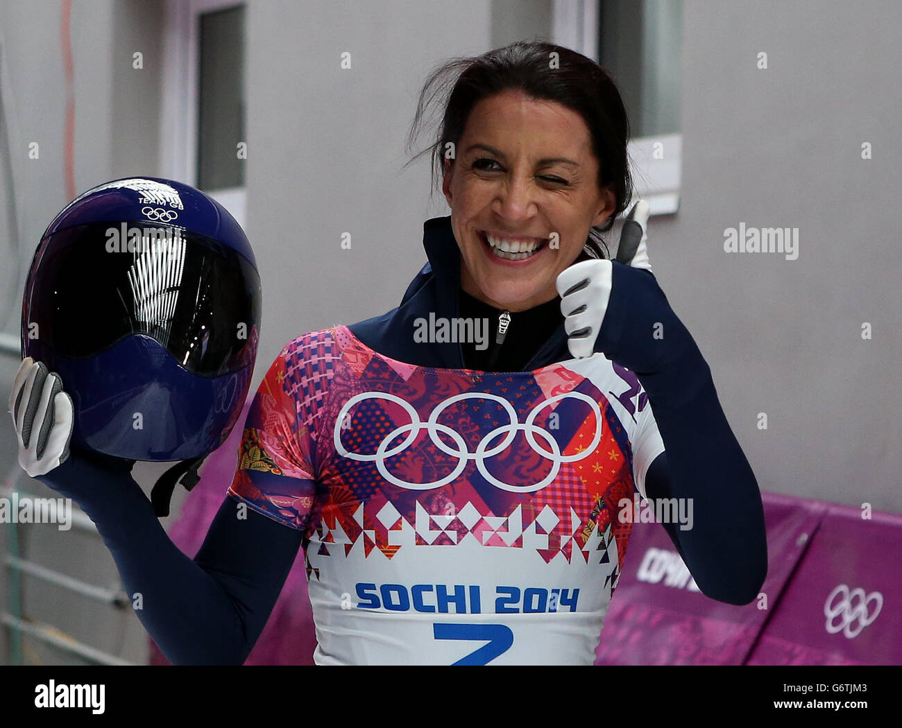Great Britain's Shelley Rudman after her third run in the Womens ...