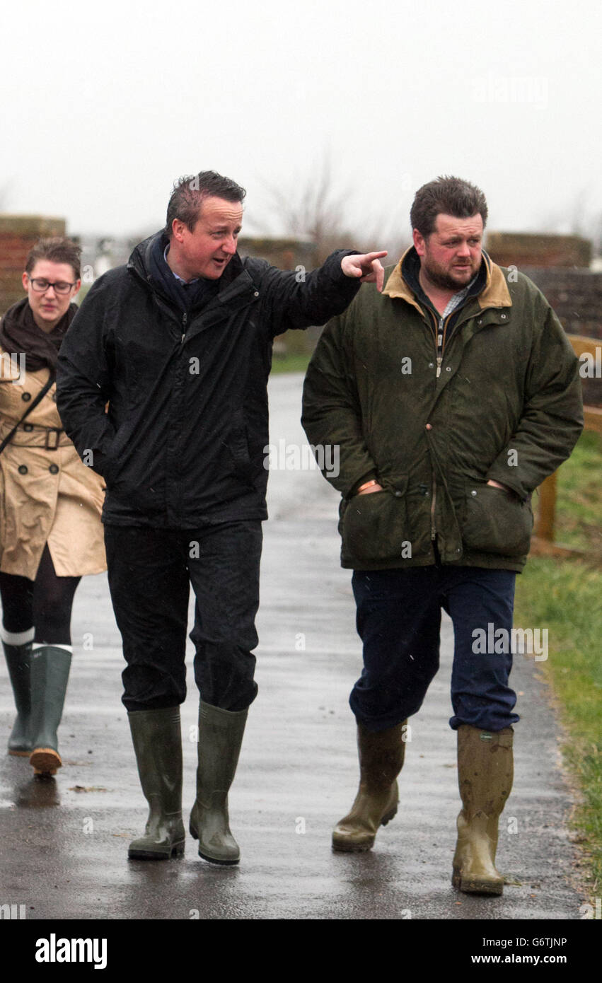 Prime Minister and MP for Witney David Cameron talks with farmer Tim ...