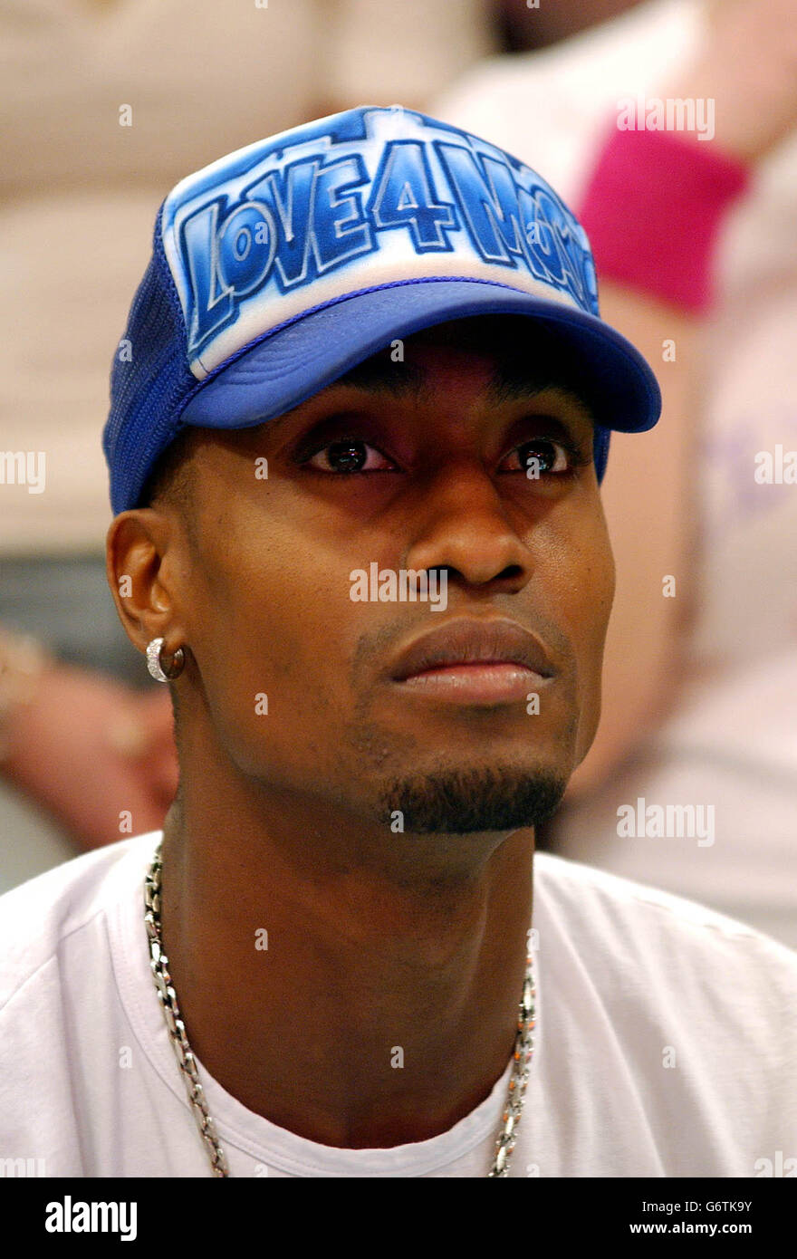 Singer Simon Webbe from boyband Blue during their appearance on MTV's ...