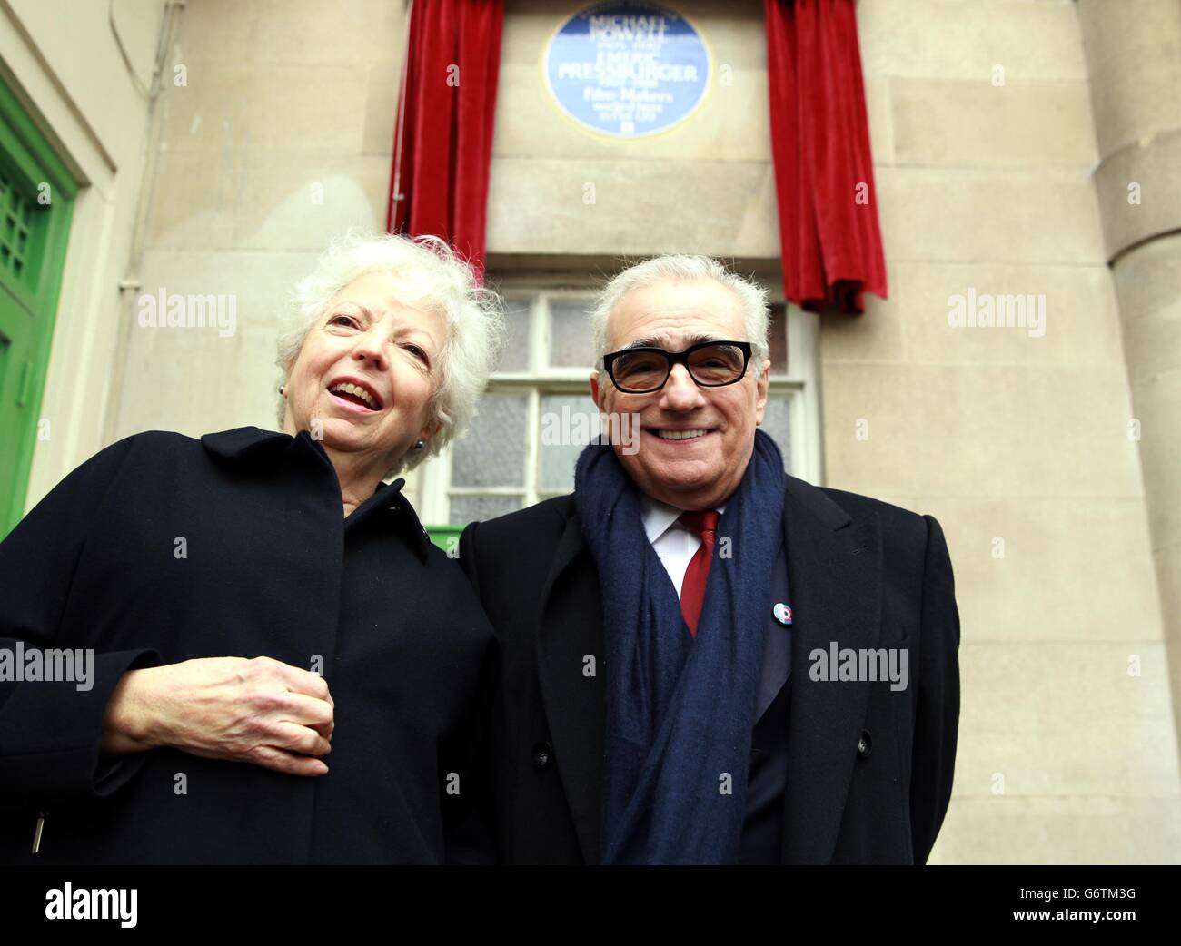 The widow of Michael Powell, Mrs Thelma Schoonmaker and Film director Martin Scorsese unveil a ...